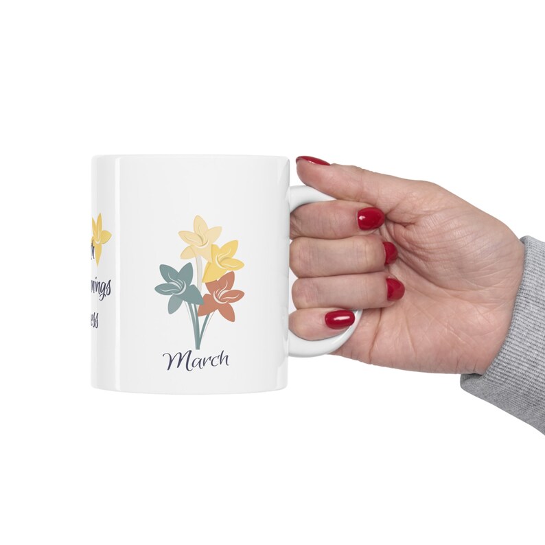 March Birth Flower Mug Daffodil Birth Month Mug Birth Month Flower Mug ...