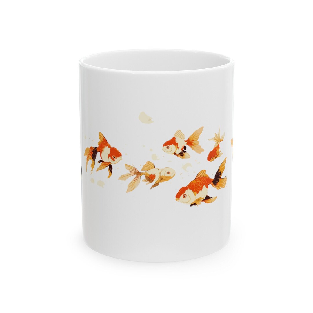 Goldfish Coffee Mug | Goldfish Tea Cup | Japanese Ink Goldfish Mug ...