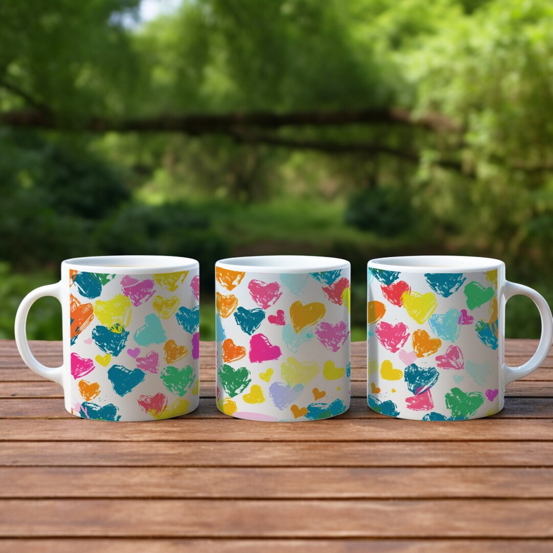 Heart Mug Ceramic Mini Heart Mug for Valentines Mug Gift Love You Mug ...