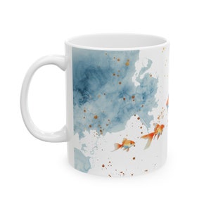 Goldfish Coffee Mug Goldfish Tea Cup Watercolor Goldfish Mug Mug for ...