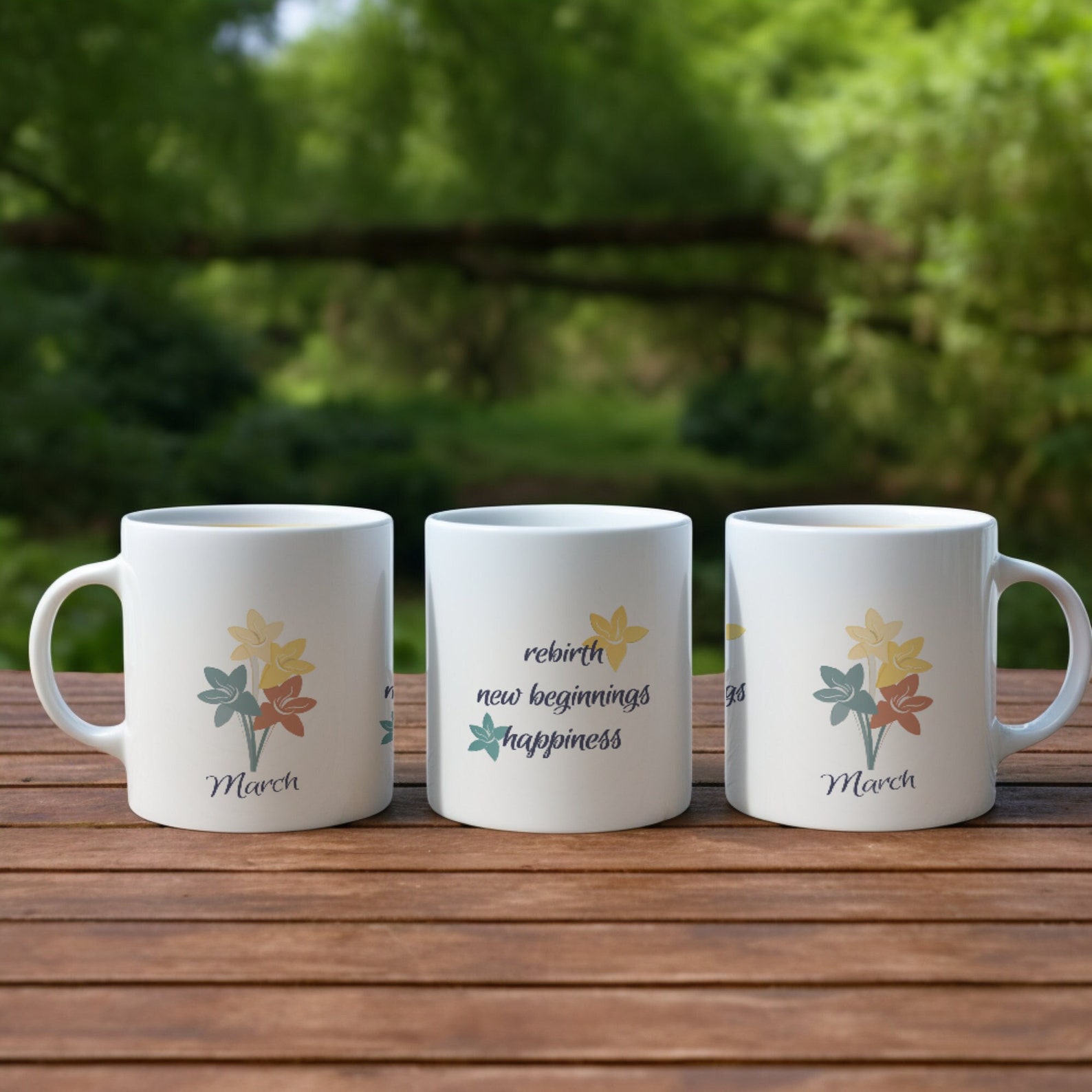March Birth Flower Mug Daffodil Birth Month Mug Birth Month Flower Mug ...