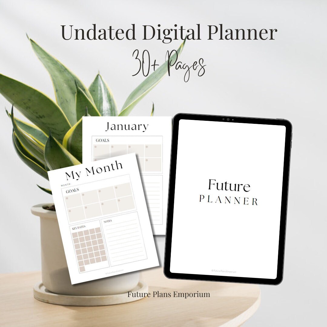 Undated Digital Future Planner Template Pack, Digital Planner, Digital ...