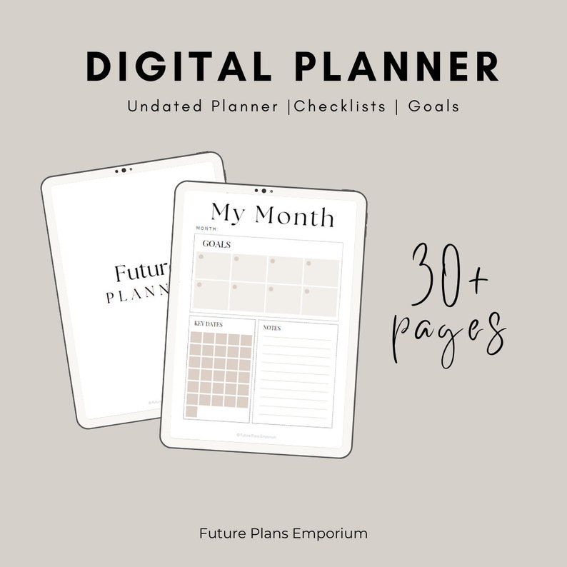 Undated Digital Future Planner Template Pack, Digital Planner, Digital ...
