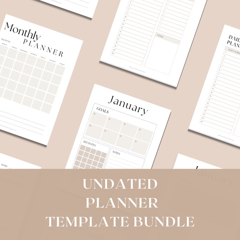 Undated Digital Future Planner Template Pack, Digital Planner, Digital ...