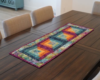 Twisted Log Cabin Table Runner PDF Pattern - Etsy