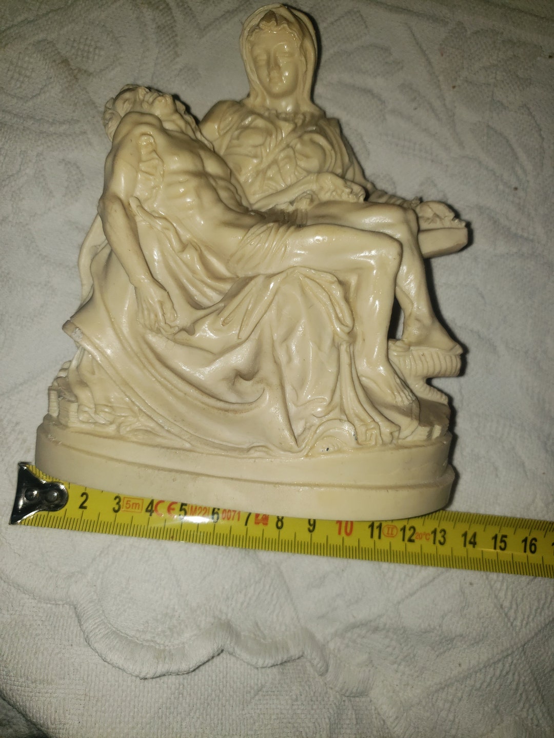 Statue of La Pietà by Michelangelo in Original Alabaster Signed L. TONI ...