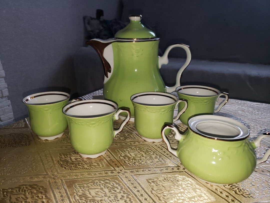 Beautiful Vintage Porcelain Coffee Set - Etsy