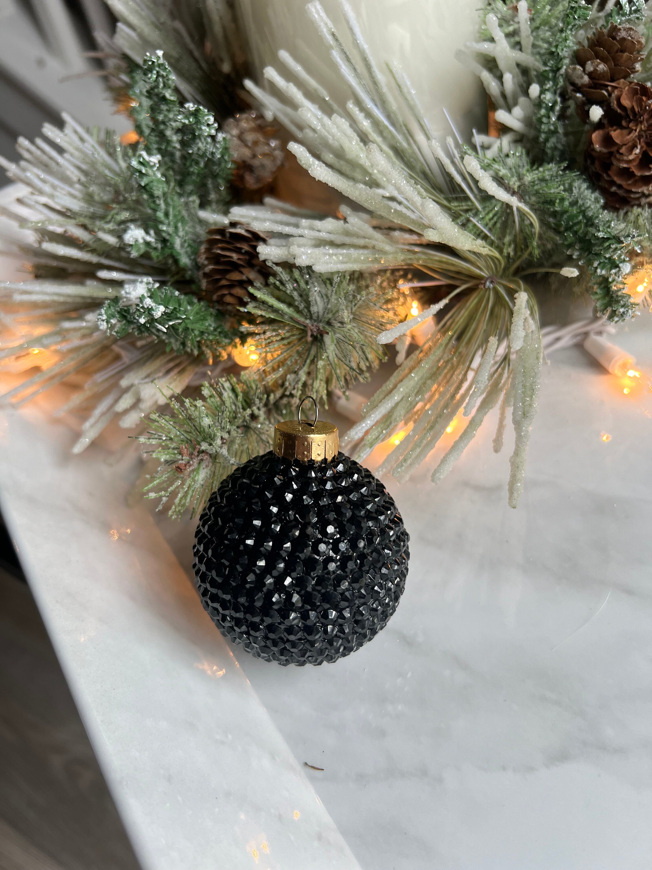 Black Diamond Rhinestone Christmas Ornament Ball 2.5" - Etsy