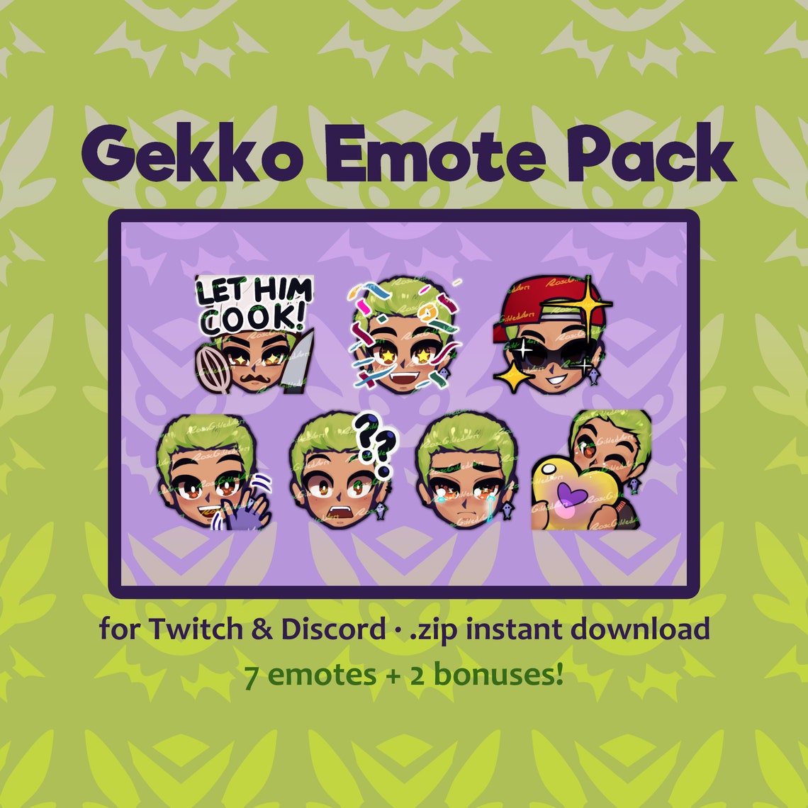 Gekko Emote Pack VALORANT Twitch Streaming & Discord Community Emotes ...