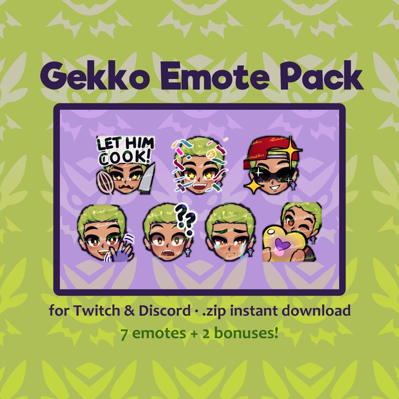 Gekko Emote Pack VALORANT | Twitch Streaming & Discord Community Emotes ...