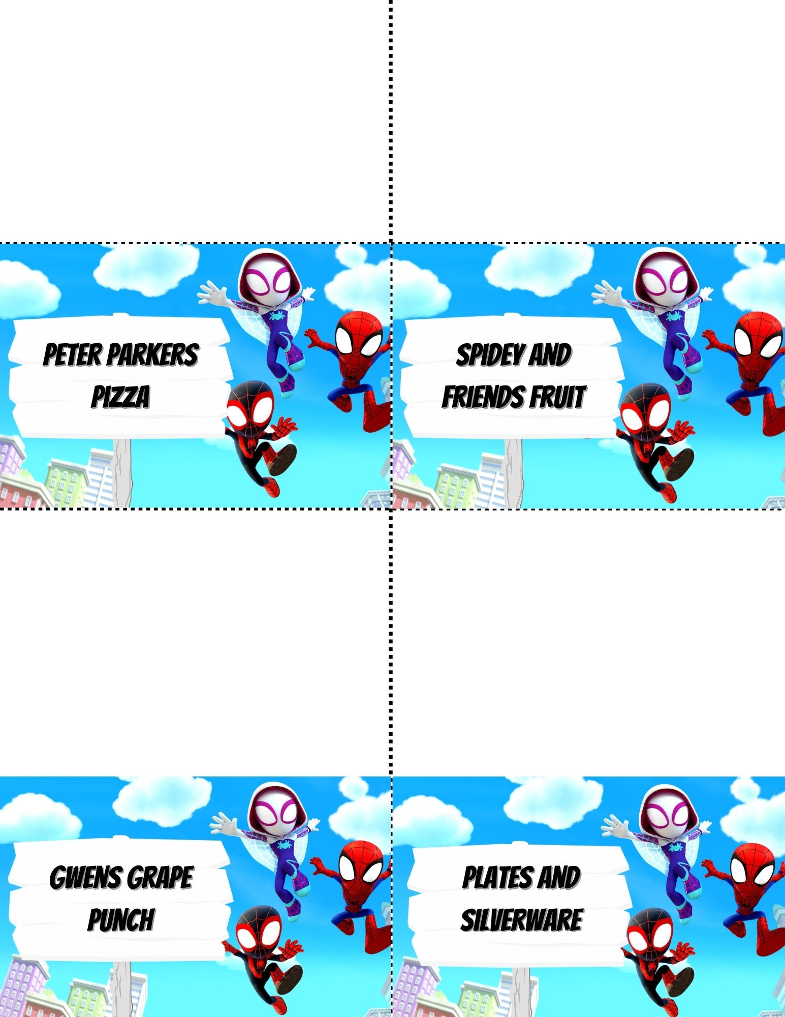 Spidey and His Amazing Friends Printable Food and Snack Labels for ...