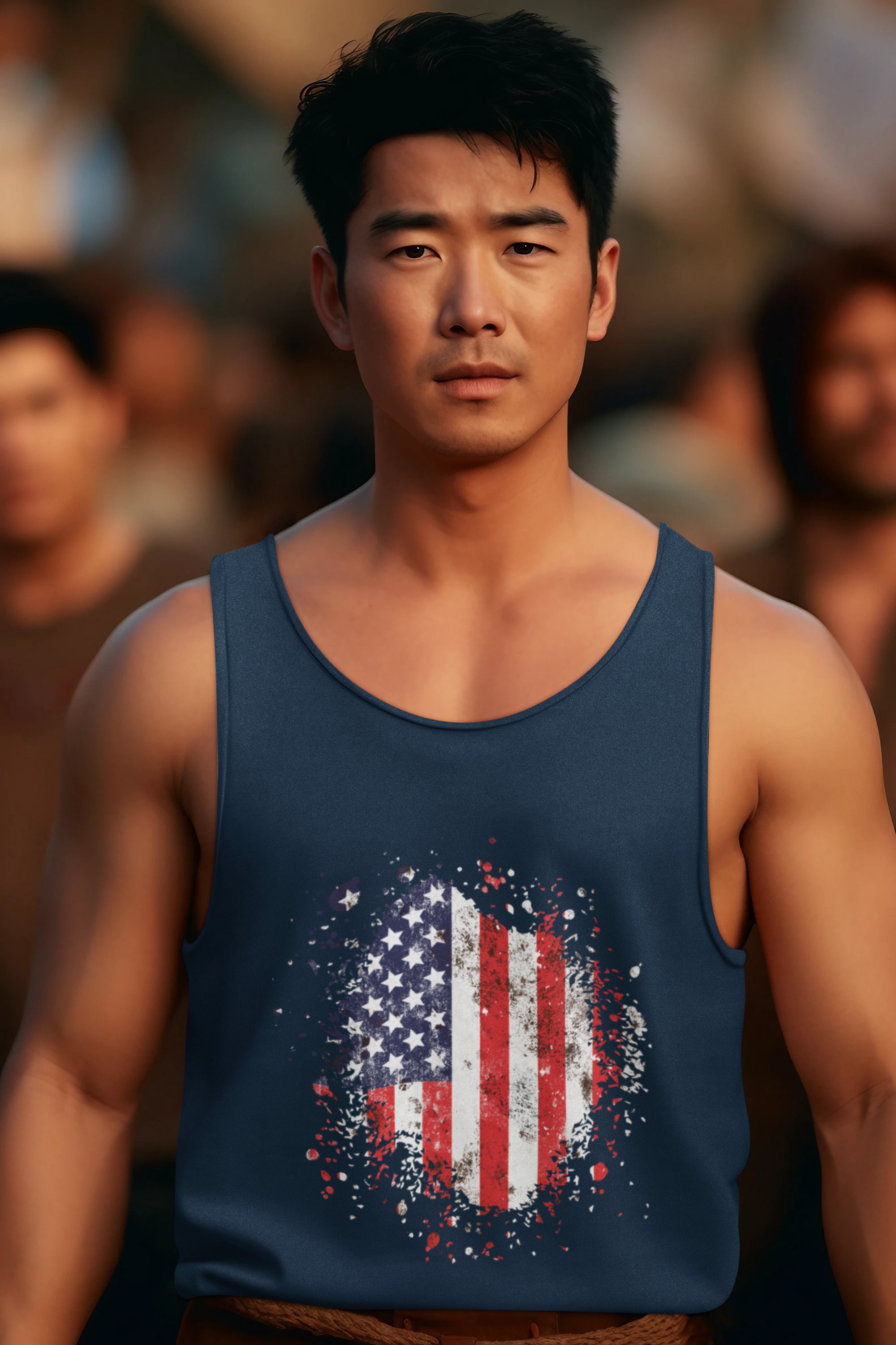 USA Flag Distressed Tank, 4th of July Family Tank, American Flag Tank ...