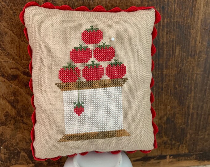 Completed Cross Stitch Keeper of the Pins Sampler and Tomato Pin ...