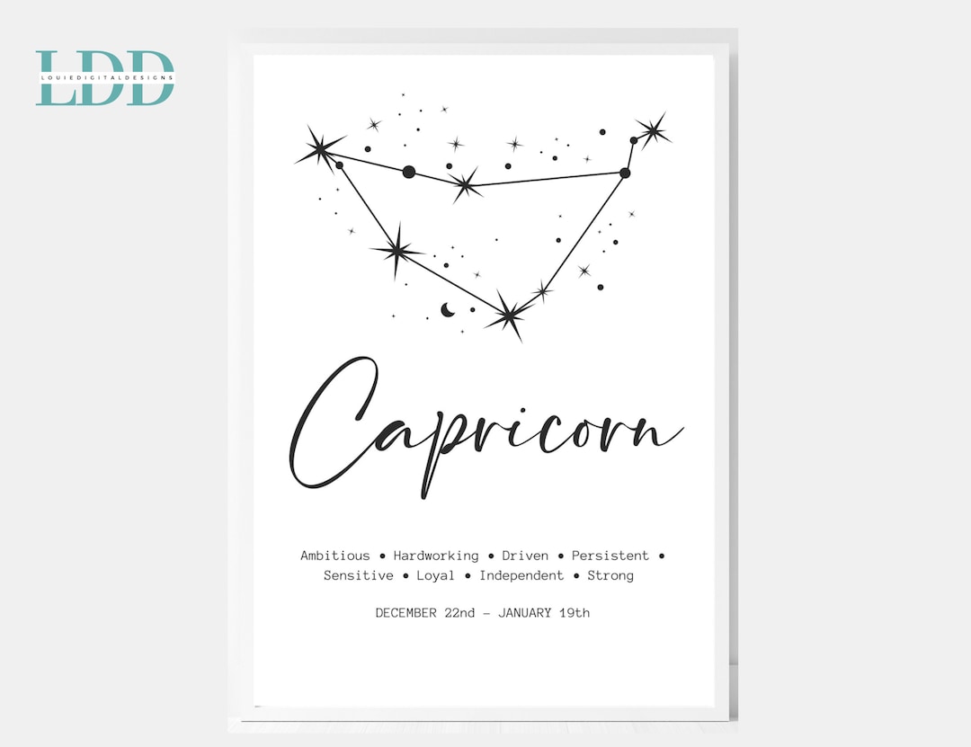 Capricorn Star Sign Printable - Etsy