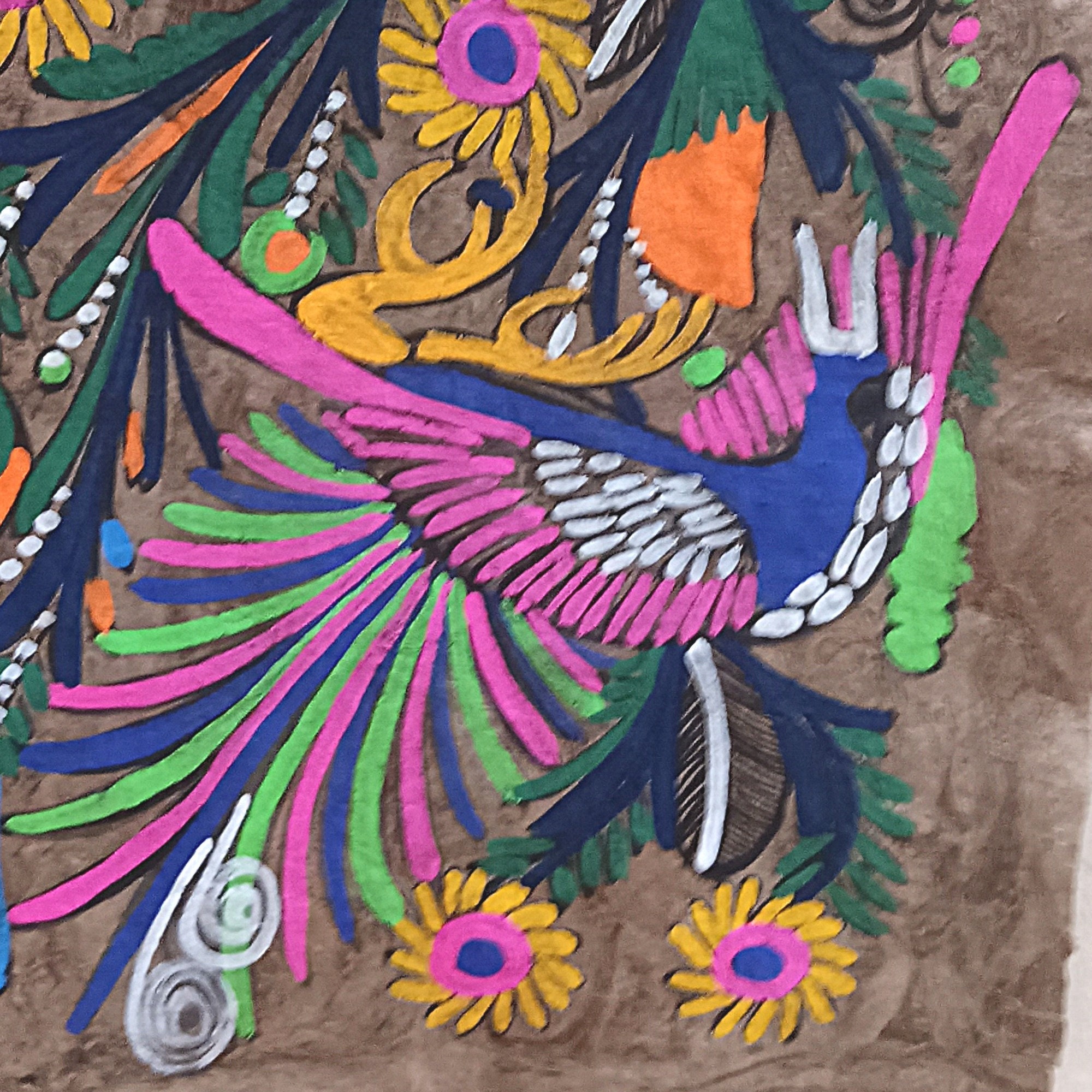 Colorful Mexican Amate Bark Hand-painted Picture From Mexico, Folk Art ...