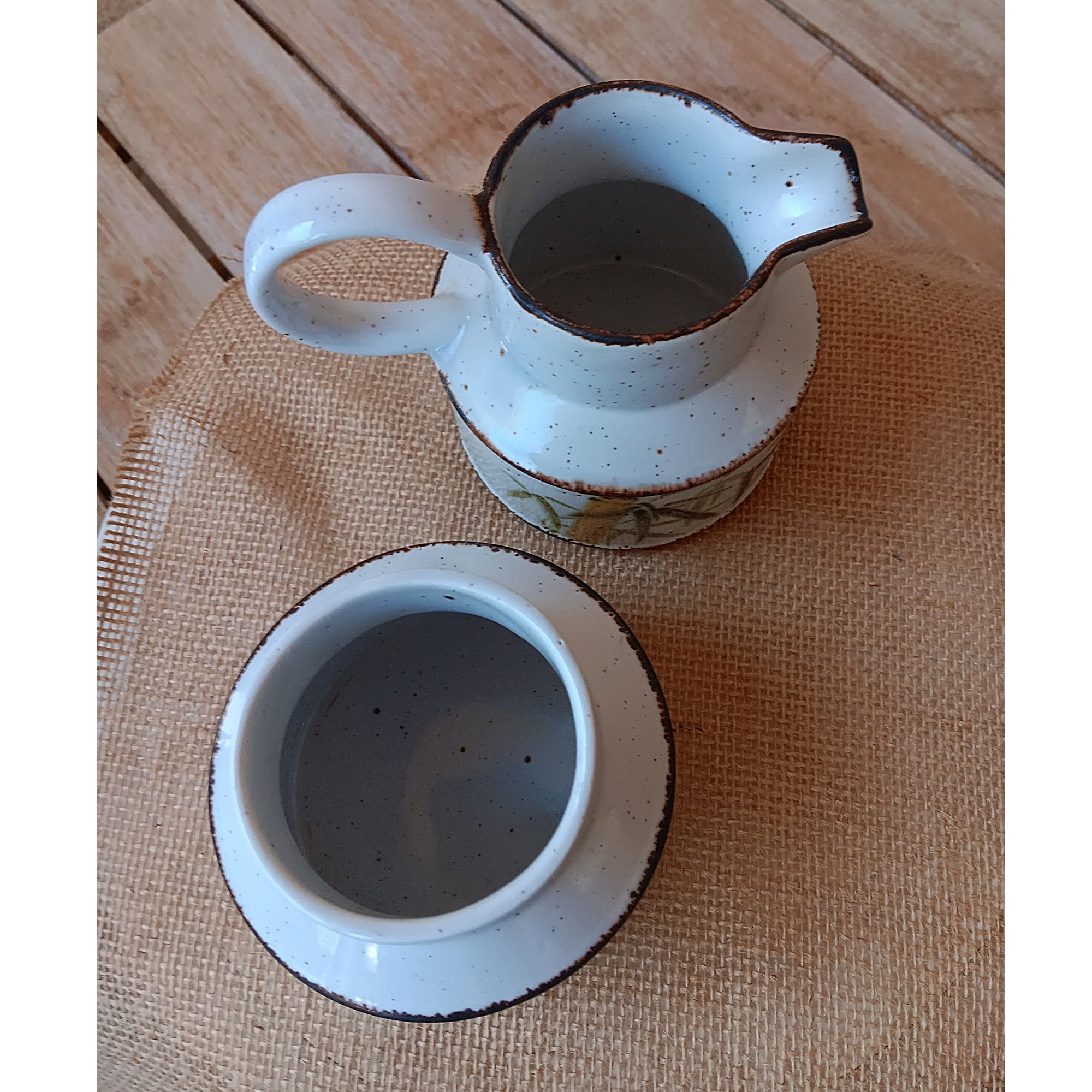Vintage Wedgwood Midwinter Pottery RANGOON Stoneware, Sugar and Creamer ...
