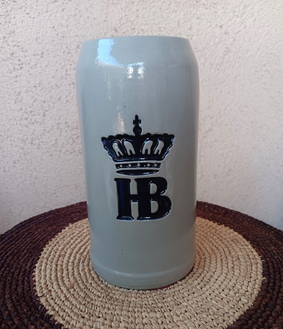 Large Hofbrauhaus HB Crown Beer Mug, 7 1/2 Inches Tall, Stamped West ...
