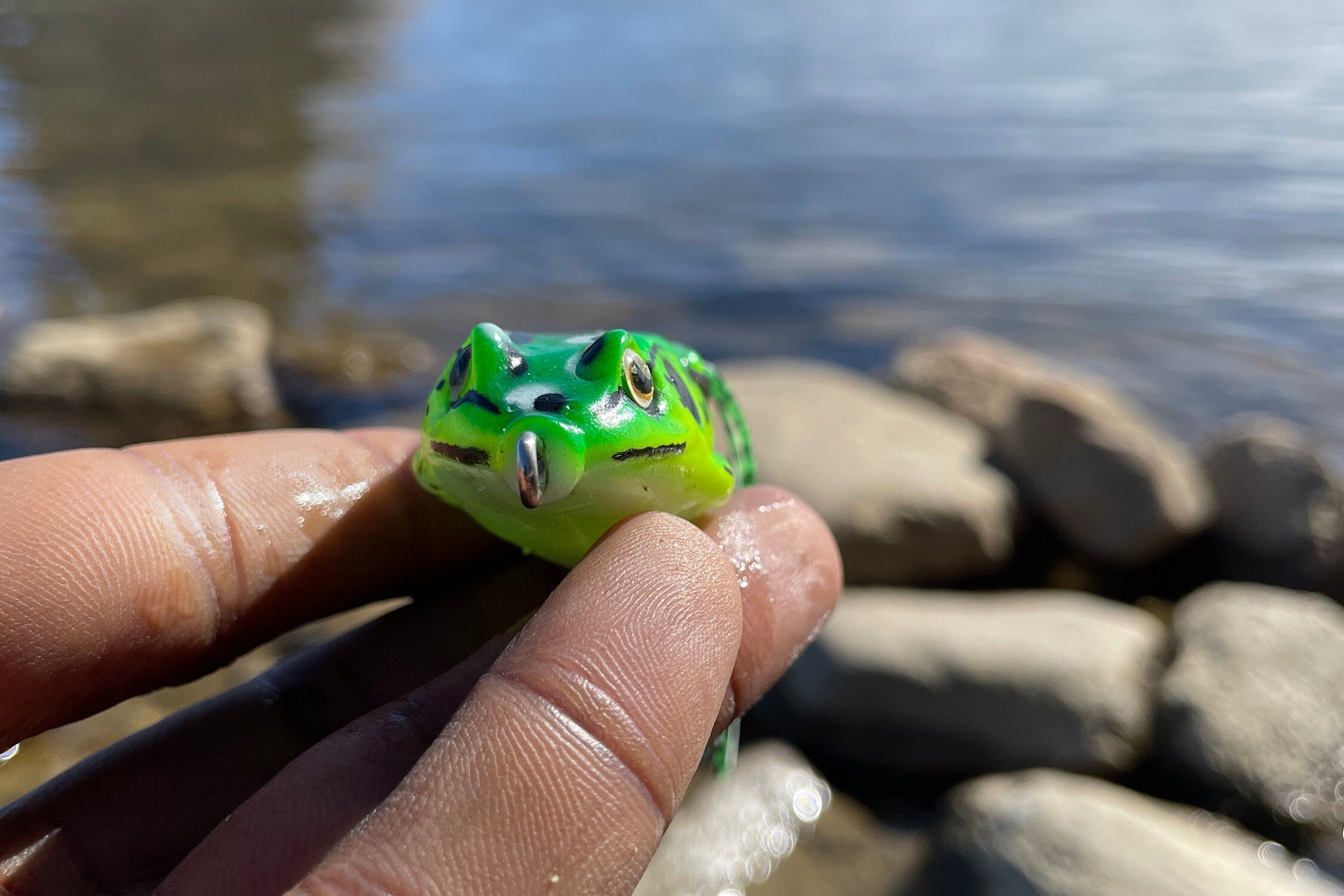 Topwater Frog Fishing Lures, Artificial Hollow Body Soft Lure Bait ...