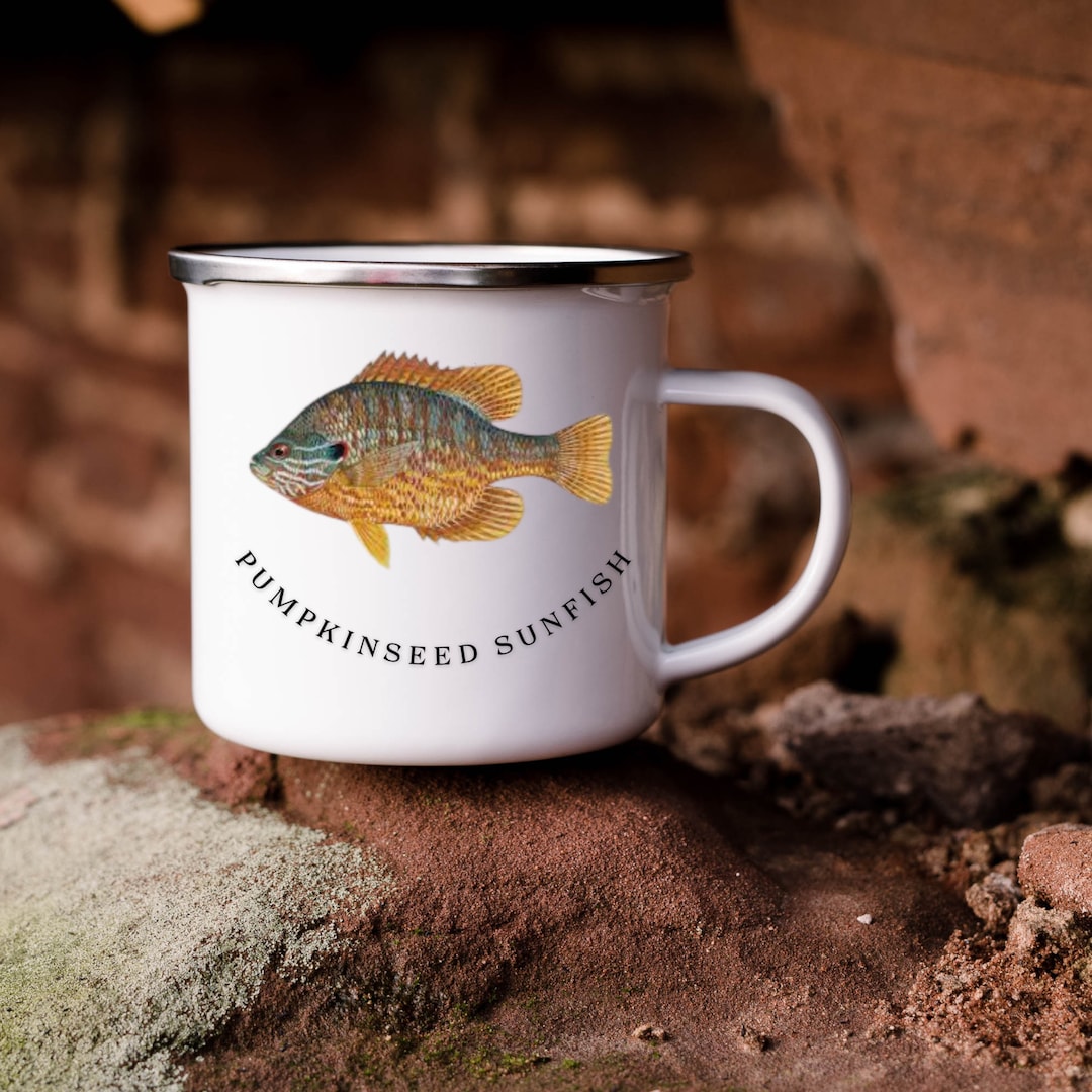 12 Oz Pumpkinseed Sunfish Enamel Camping Mug, Fish Design Coffee Cup ...