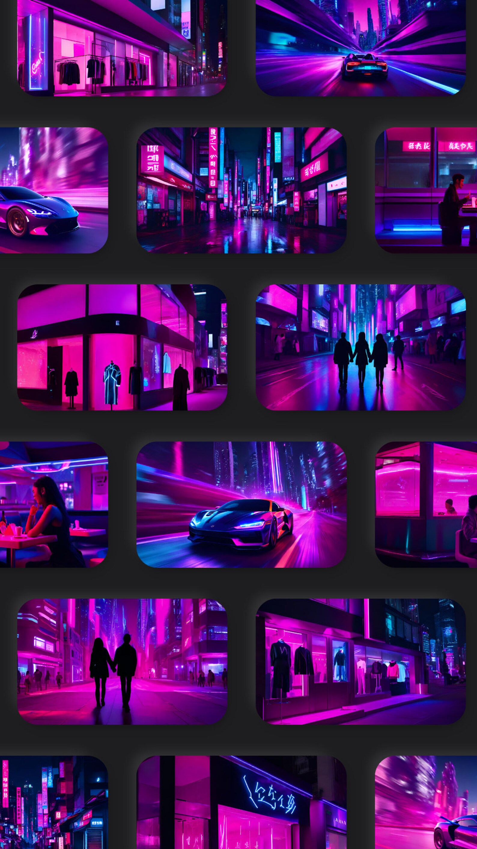 Futuristic Neon City Phone Wallpaper - Etsy