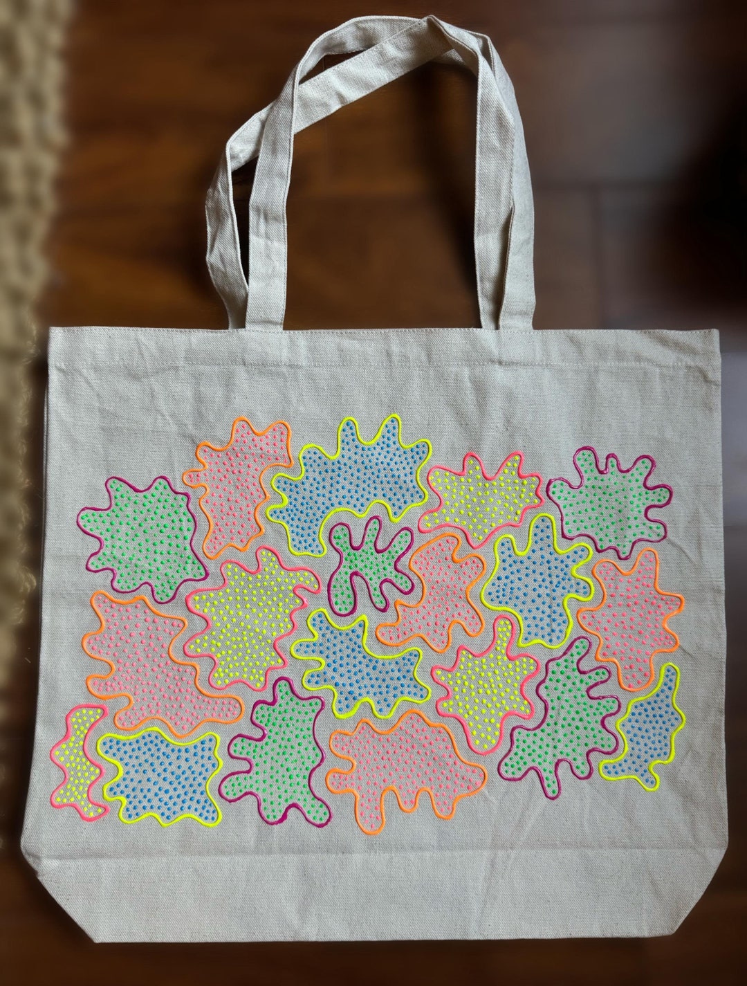 Hand-painted Tote Bag blobs - Etsy