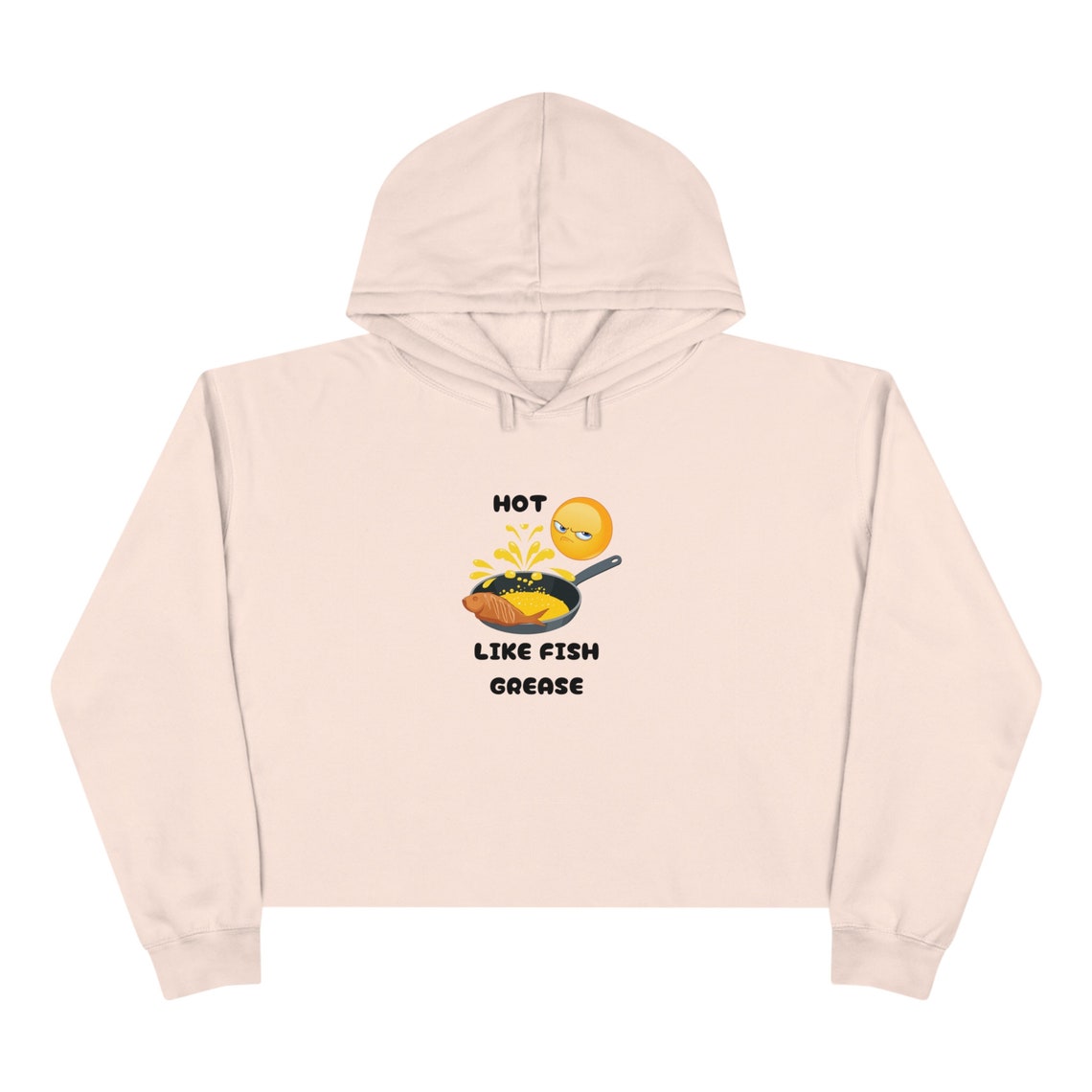 Mad Like Fish Grease Crop Hoodie, Funny, Humor, Witty, Self Expression ...