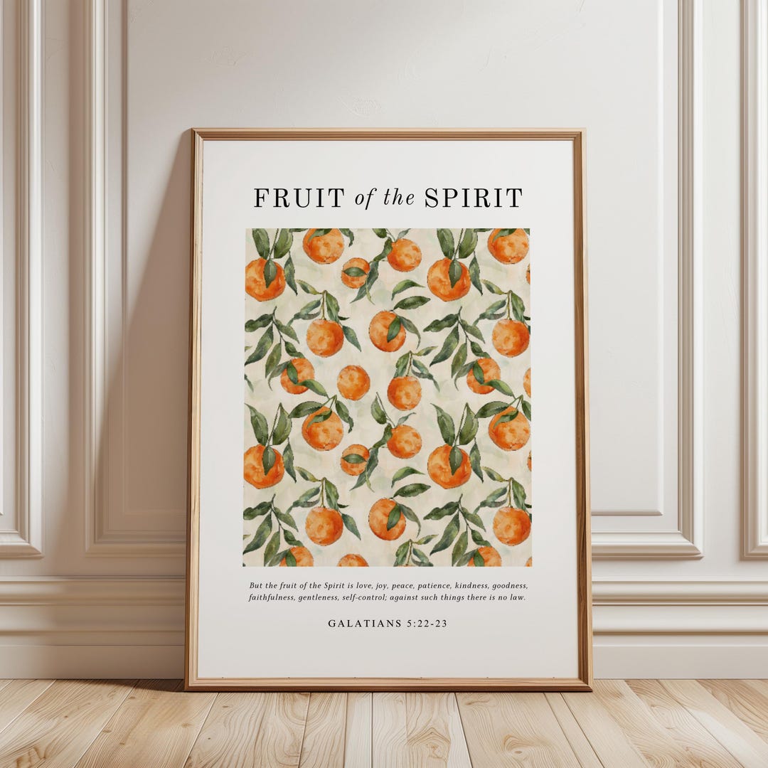 DIGITAL Fruit of the Spirit Printable Vintage Scripture Print Scripture ...