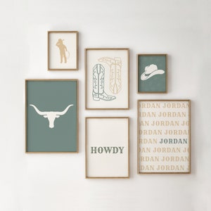 Customized Cowboy Framed Nursery Prints Set of 6 Baby Boy Western ...