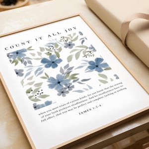 Count It All Joy Bible Verse Print Scripture Wall Art for Living Room ...