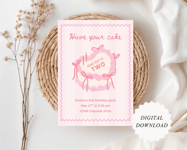 Have Your Cake and Eat It Two Invitation Two Sweet Birthday Invite ...