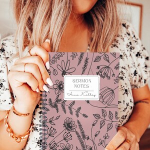 PERSONALIZED Church Notes Journal Christian Devotional Journal Floral ...