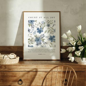 Count It All Joy Bible Verse Print Scripture Wall Art for Living Room ...