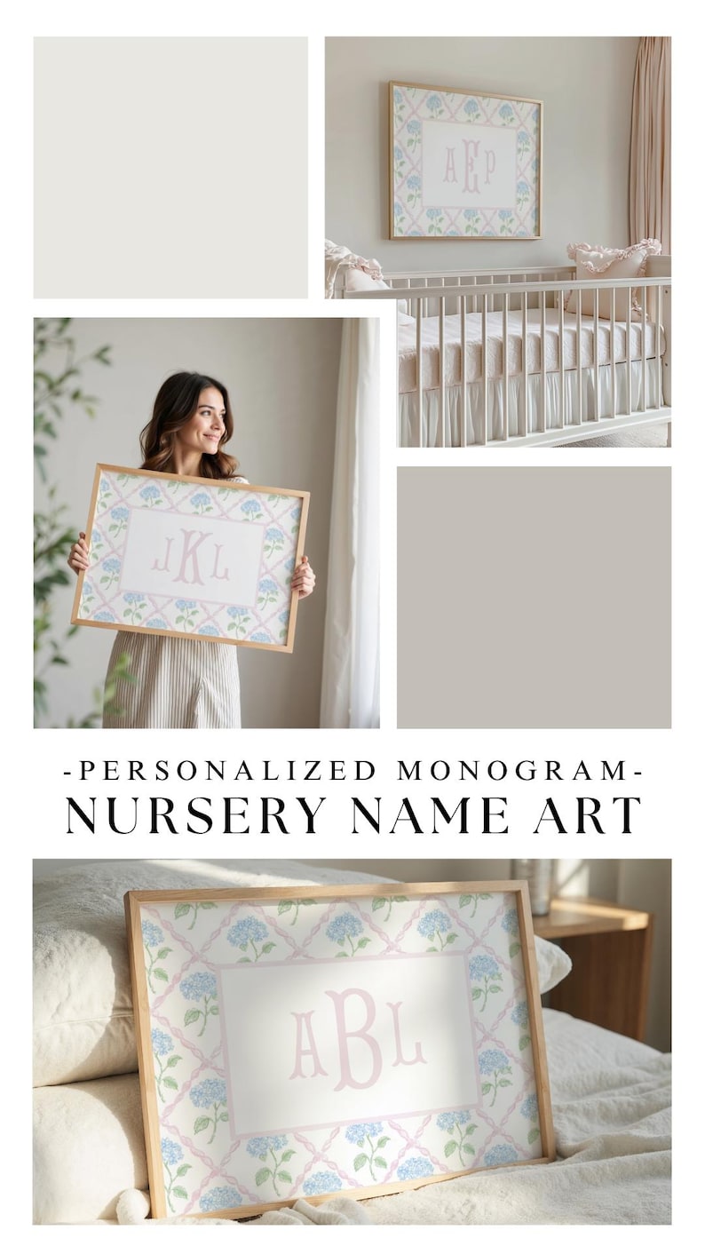 Custom Kids Name Print Baby Girl Nursery Name Wall Art Decorative ...