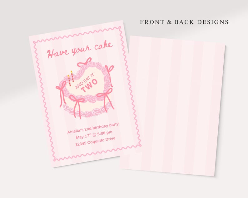 Have Your Cake and Eat It Two Invitation Two Sweet Birthday Invite ...