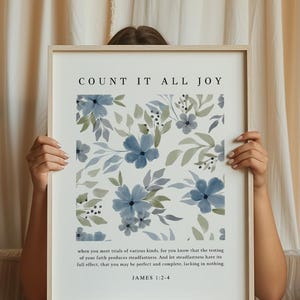 Count It All Joy Bible Verse Print Scripture Wall Art for Living Room ...