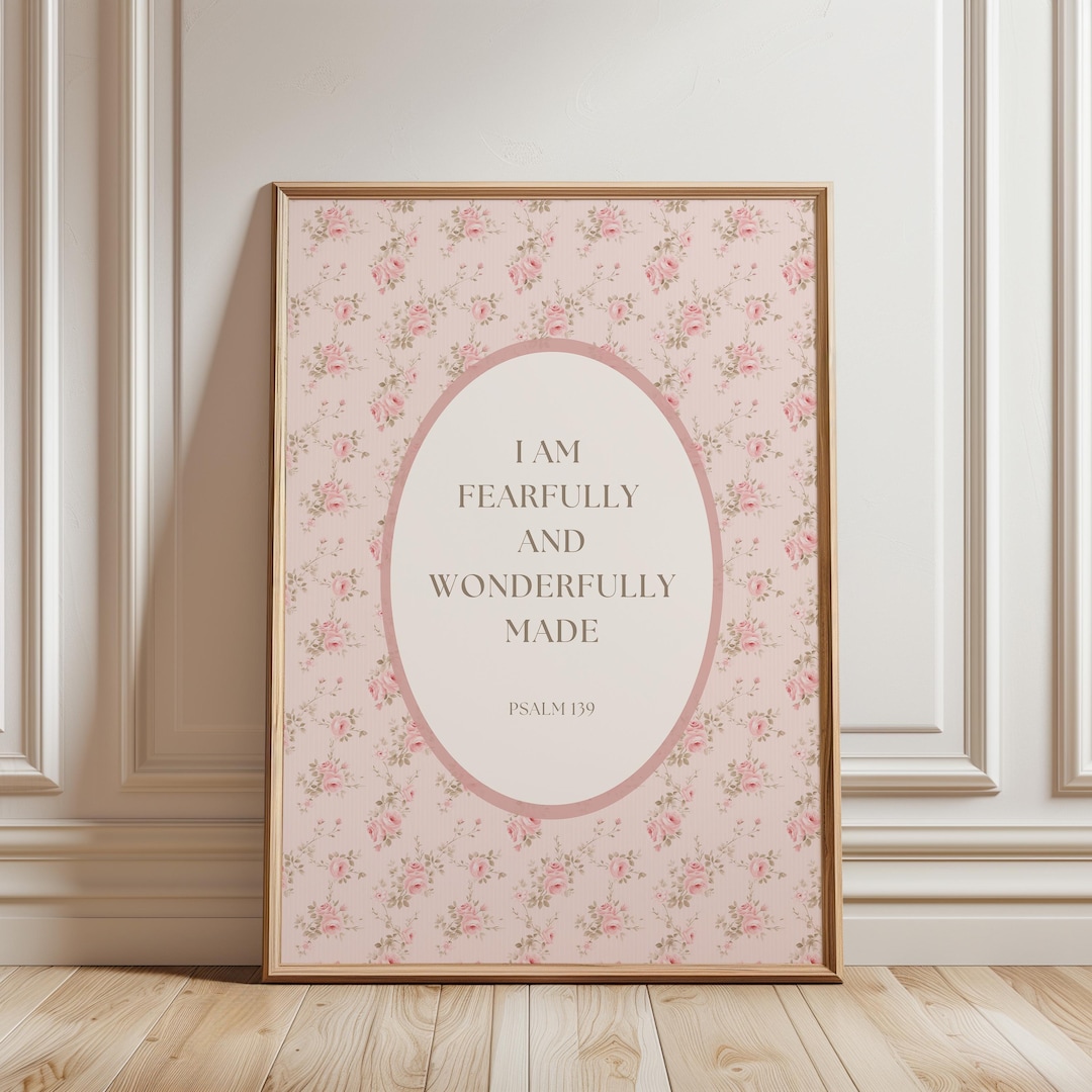 DIGITAL Fearfully and Wonderfully Made Scripture Wall Art Vintage ...