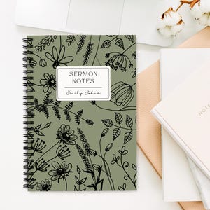PERSONALIZED Church Notes Journal Christian Devotional Journal Floral ...