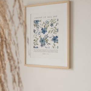 Count It All Joy Bible Verse Print Scripture Wall Art for Living Room ...