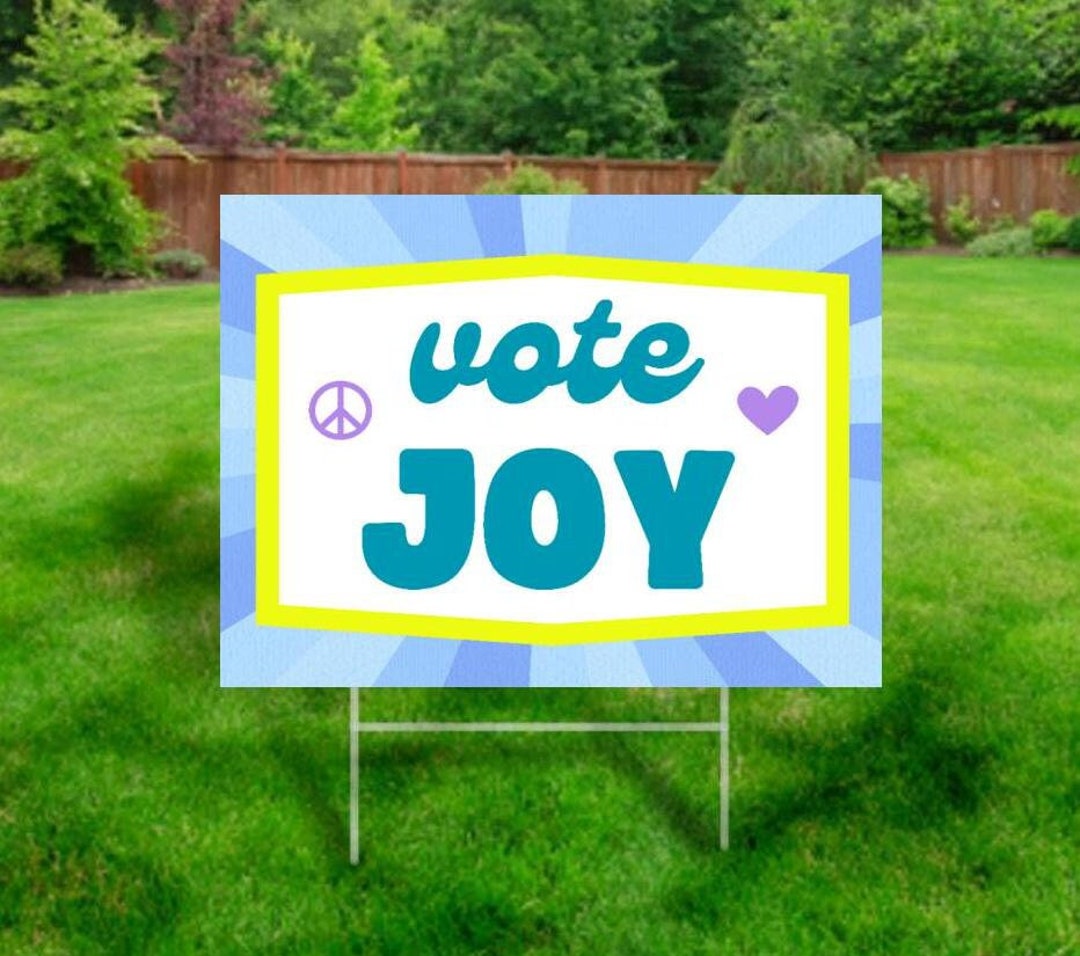 VOTE JOY Yard Sign, Vote Kamala Harris, Vote Lawn Sign, Vote Joy Garden ...