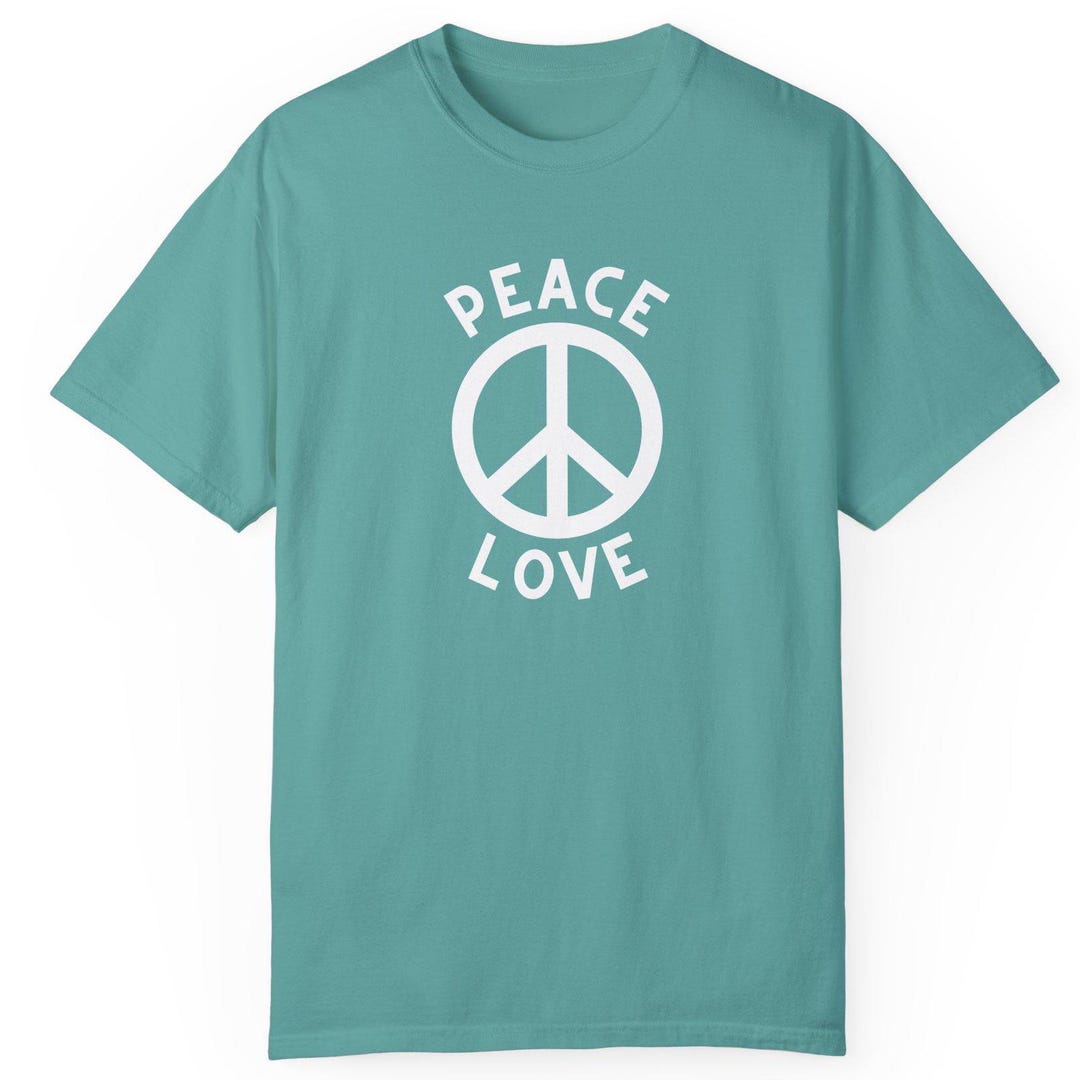 PEACE + LOVE Tee Shirt, Peace and Love T-shirt, Peace Sign, Groovy, Retro T Shirt, Rainbow ...