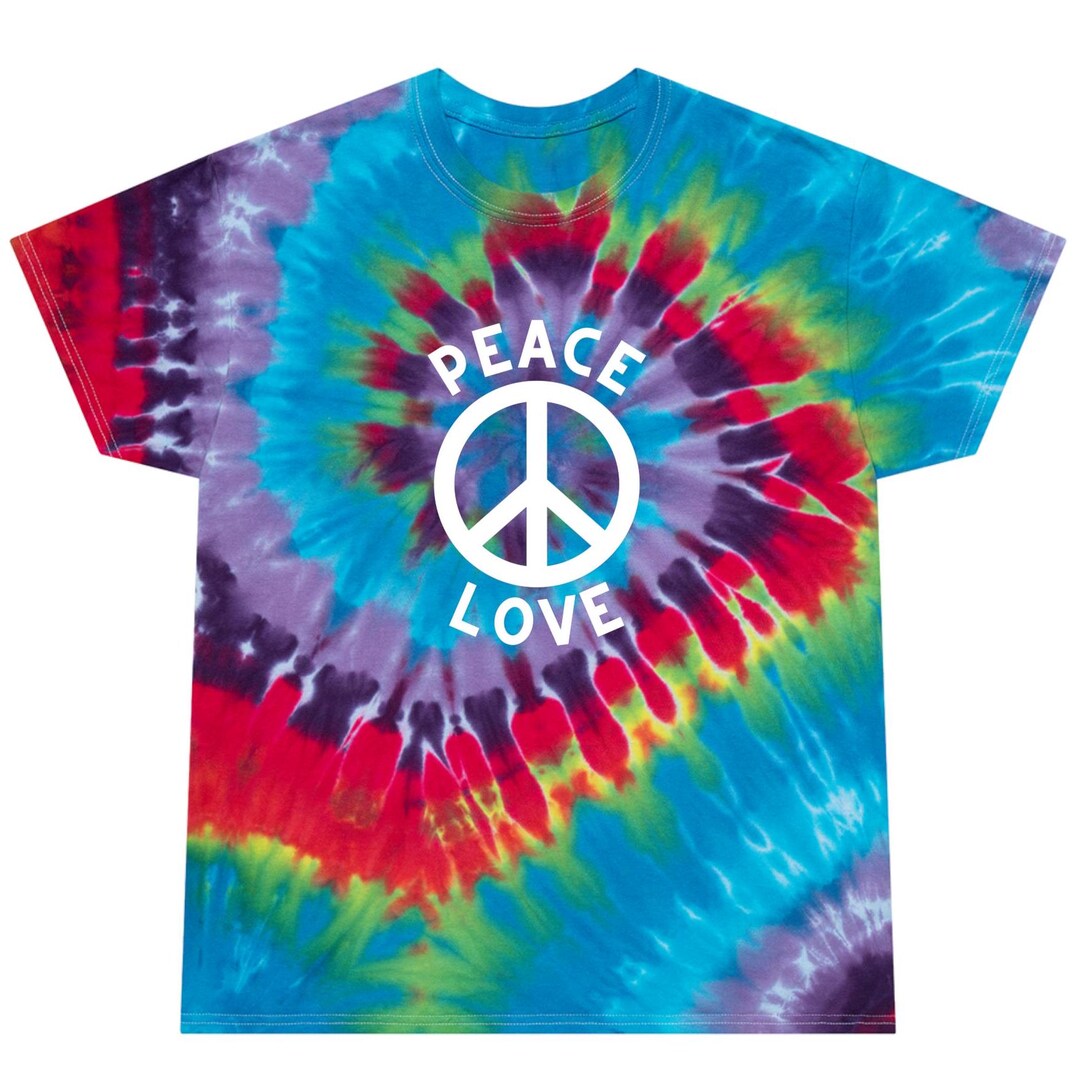 GROOVY PEACE LOVE Tie-dye T-shirt - Colorful and Fun for Everyone ...