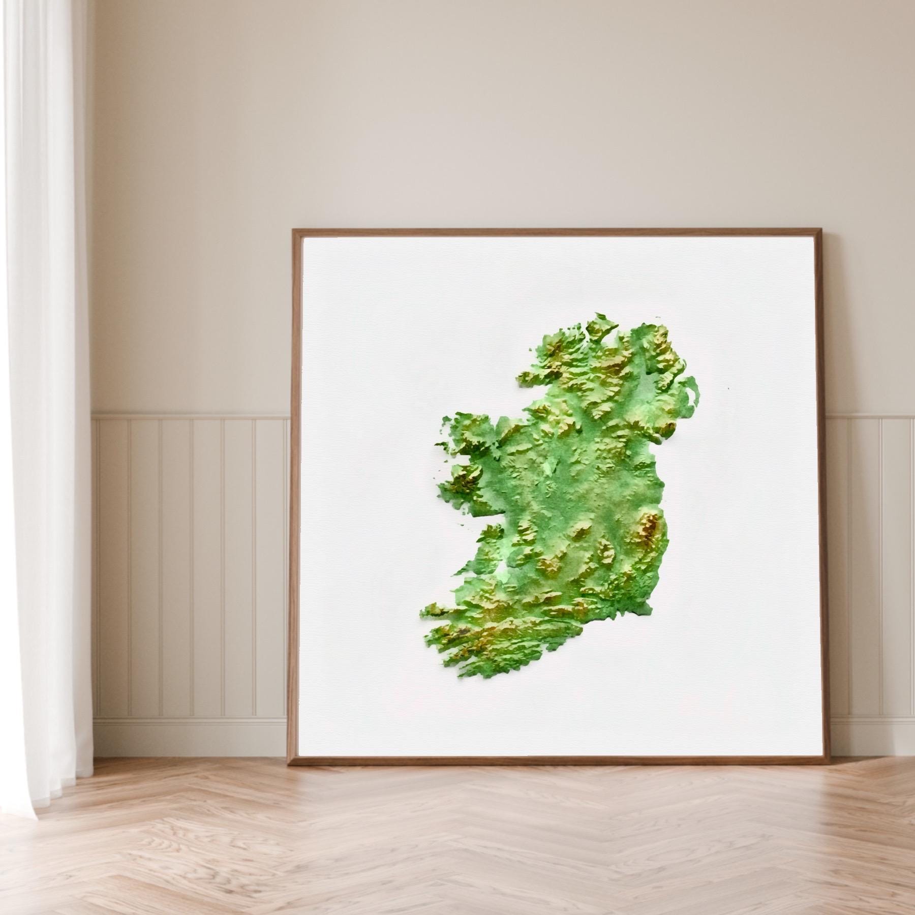 Map of Ireland | Topography | Watercolor | Digital Download - Etsy
