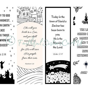 Christmas Christian Bookmarks Printable - Etsy
