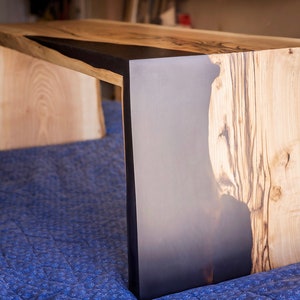 Live Edge Double Waterfall Coffee Table With Epoxy - Etsy