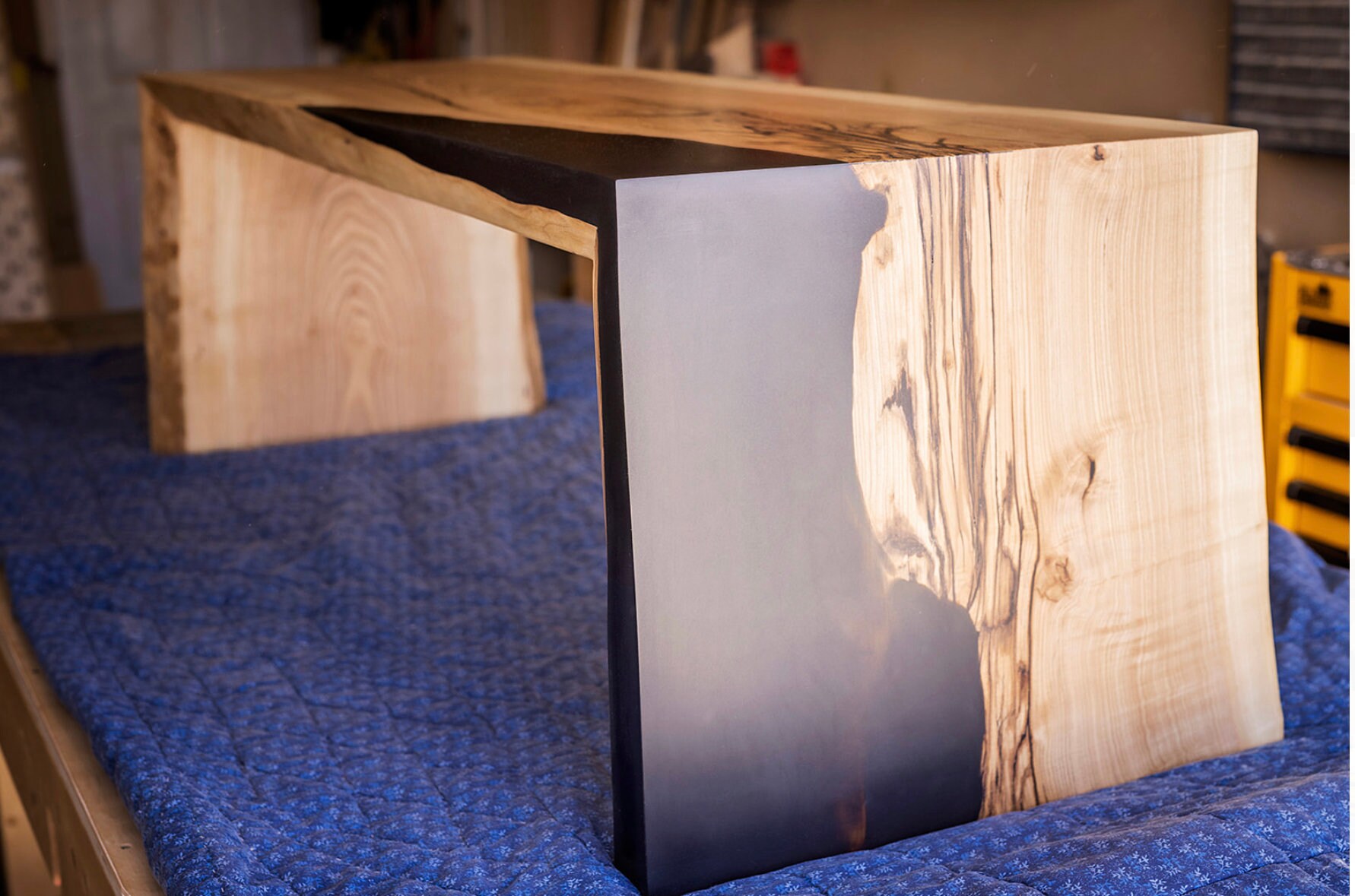 Live Edge Double Waterfall Coffee Table With Epoxy - Etsy