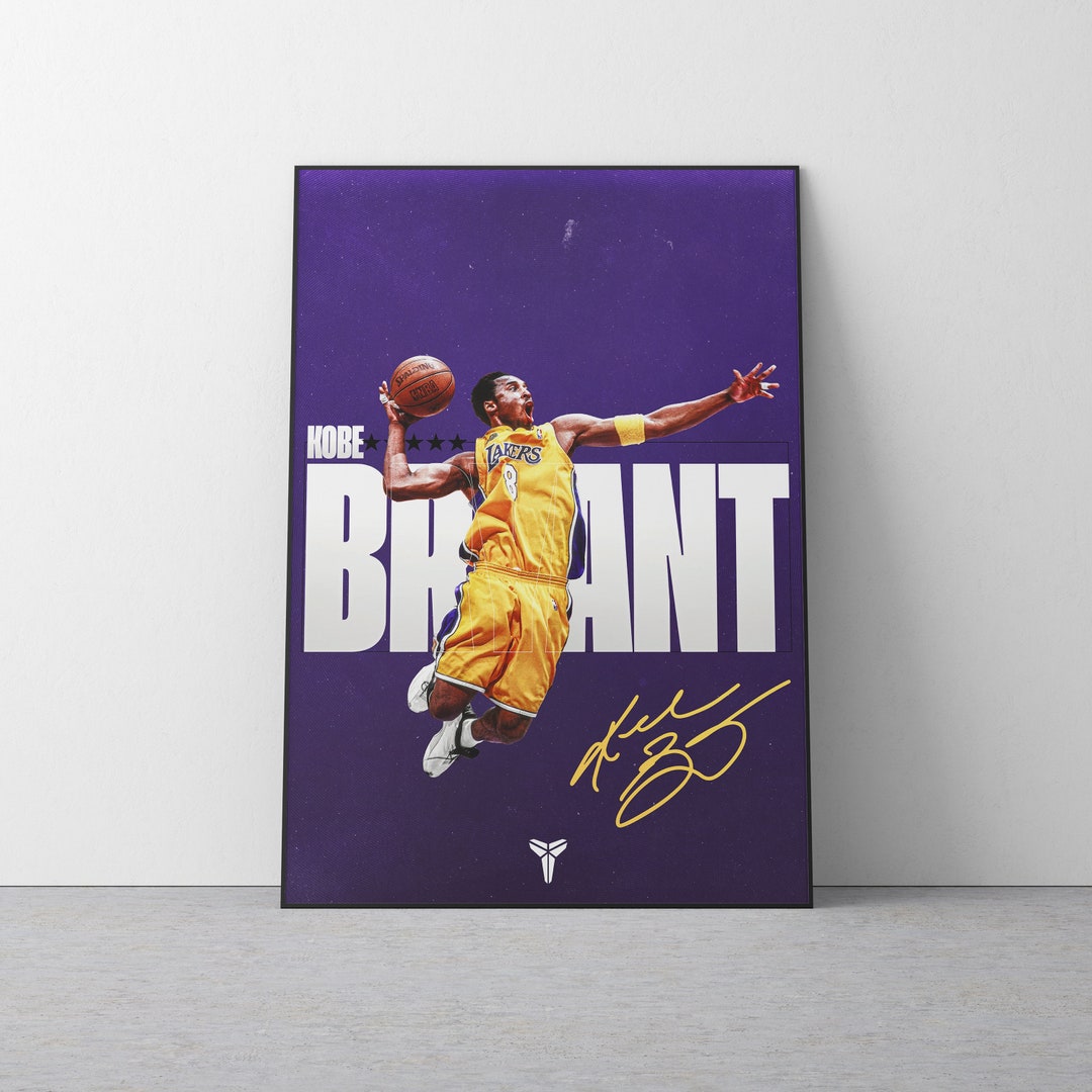 Kobe Bryant Poster, LA Lakers, NBA Poster, Sports Poster, Mid Century ...