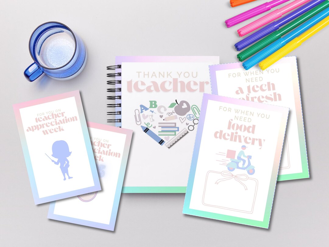 Teacher Appreciation Gift Card Book: Printable Keepsake (digital ...