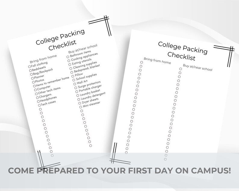 Back to School | College Checklist | College Packing Checklist | Dorm ...