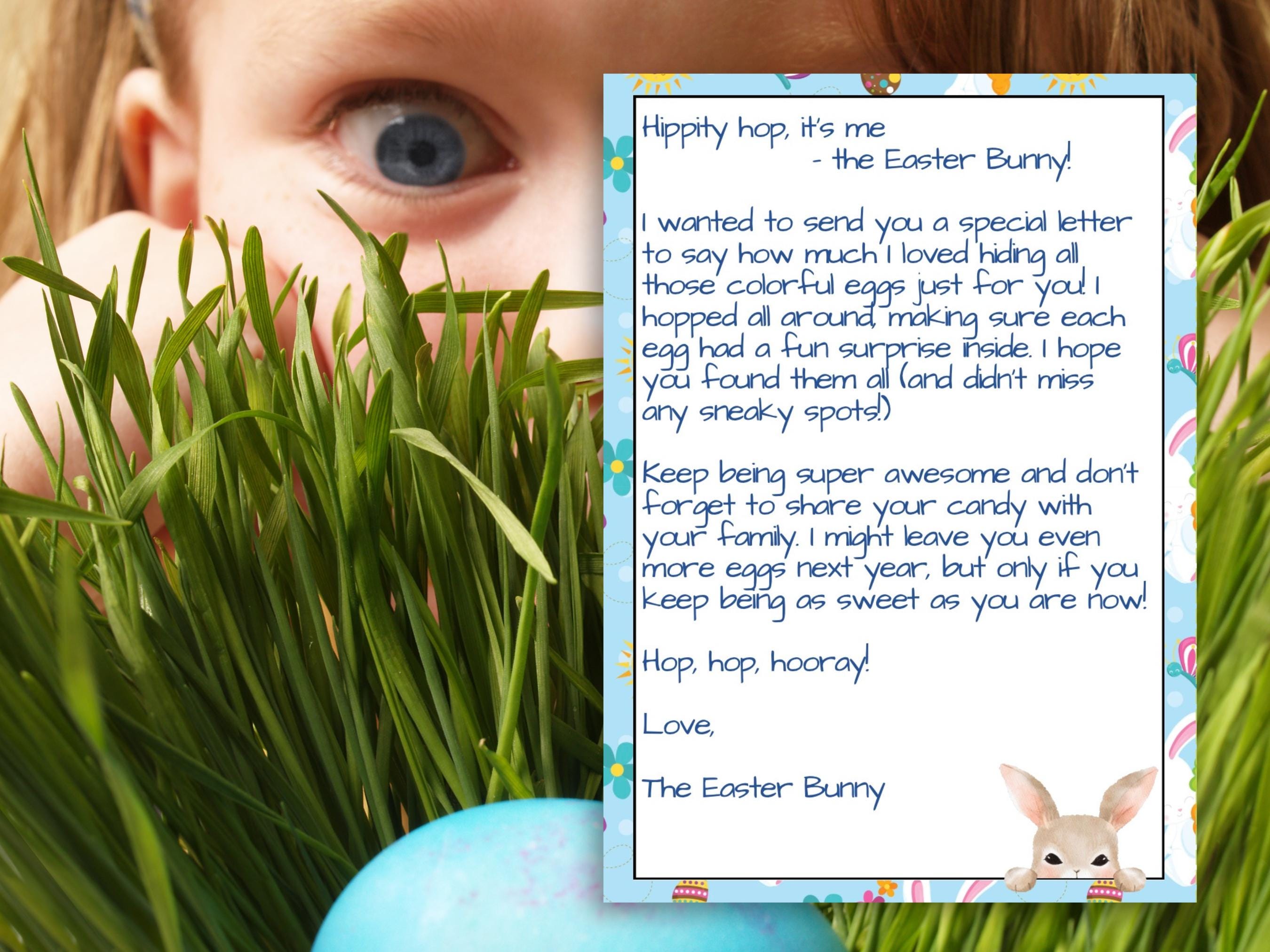 Easter Bunny Letter for Kids: Printable 5x7 Card (digital PDF) - Etsy