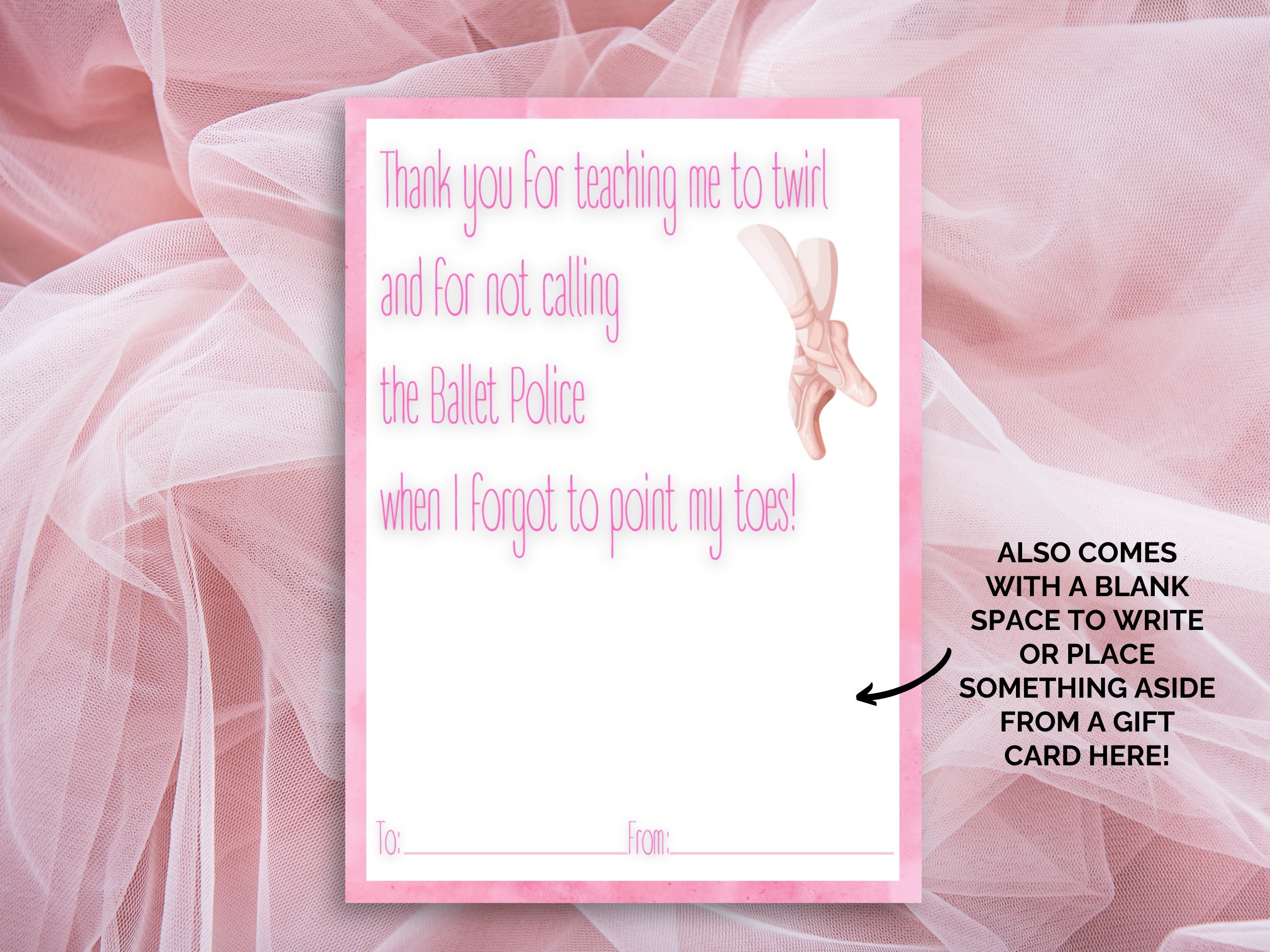Ballet Teacher Appreciation Gift Card Holder | Thank You Ballet Teacher ...
